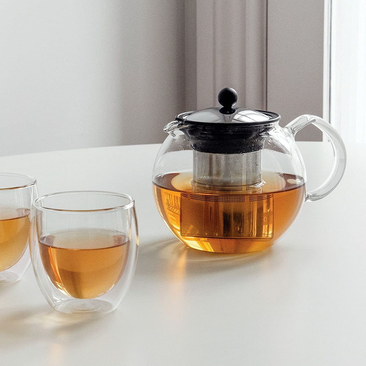 BODUM CD Assam-brewer for tea with The filter which is made of steel 500 ml-Chrome, 0.5 l, Stainless Steel