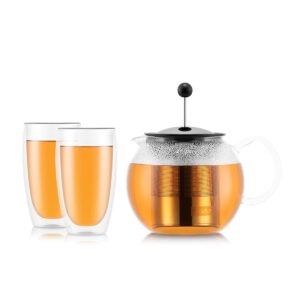 BODUM CD Assam-brewer for tea with The filter which is made of steel 500 ml-Chrome, 0.5 l, Stainless Steel