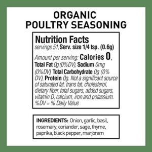 The Spice Hunter Poultry Seasoning, Organic, 1.1-Ounce Jar