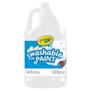 crayola washable paint (1 gallon), white paint, bulk classroom supplies for teachers, washable paint for kids, nontoxic, 3+