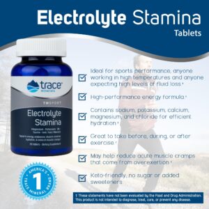 Trace Minerals | Electrolyte Stamina Tablets | Magnesium & Potassium to Promote Energy, Hydration & Muscle Endurance | Vegan, Gluten Free, Sugar Free | 90 count (15-Day supply)