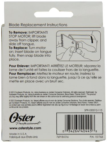 Oster Detachable Blade Size 0000 Fits Classic 76, Octane, Model One, Model 10 Clippers, 0.25 mm