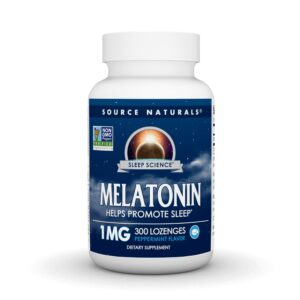 source naturals melatonin helps promote sleep* 1 mg - 300 peppermint flavored lozenges