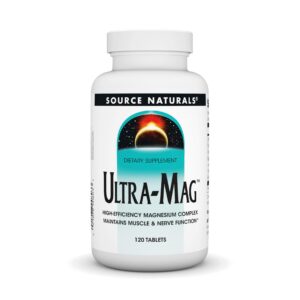 source naturals ultra-mag high-efficiency magnesium complex - maintains muscle & nerve function* - 120 tablets