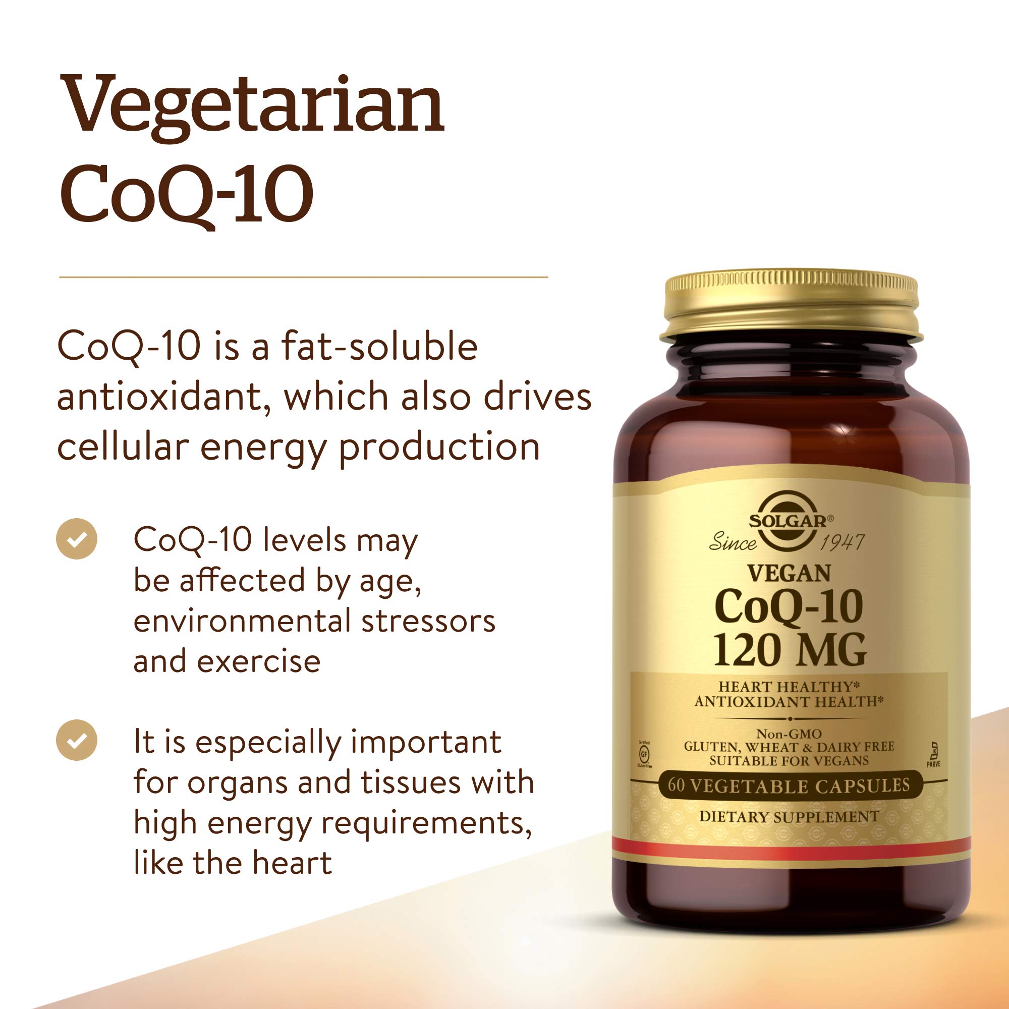 Solgar – Vegetarian CoQ-10 120mg, 60 Vegetable Capsules