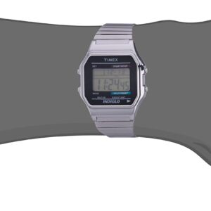 Timex Men's T78582 Classic Digital Silver-Tone Extra-Long Stainless Steel Expansion Band Watch