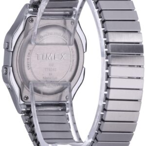 Timex Men's T78582 Classic Digital Silver-Tone Extra-Long Stainless Steel Expansion Band Watch