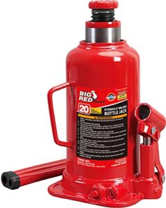 big red t92003b torin hydraulic welded bottle jack, 20 ton (40,000 lb) capacity, red