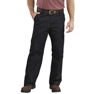 dickies men's loose-fit cargo work pant, black, 34w x 34l