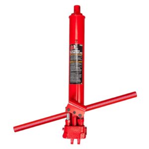 big red t30808 torin hydraulic long ram jack with double piston pump and clevis base (fits: garage/shop cranes, engine hoists, and more): 8 ton (16,000 lb) capacity, red