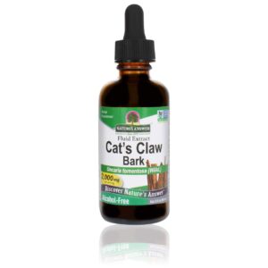 nature's answer cat's claw inner bark 2000 mg 2oz extract | supports joint & muscle function | gluten-free, alcohol-free, vegan, kosher certified & no preservatives | single count