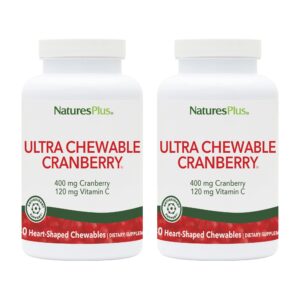 natures plus ultra chewable cranberry love berries - 400 mg, 180 vegetarian tablets - natural cranberry supplement, promotes urinary tract health - non-gmo, gluten-free - 90 servings