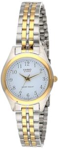 women's white dial two tone base metal