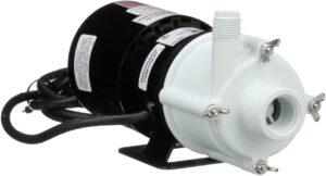 little giant 115 volt, 1/12 hp, 750 gph 3-md-sc semi-corrosive chemical magnetic drive pump, 6-foot cord with plug, black/white, 581503