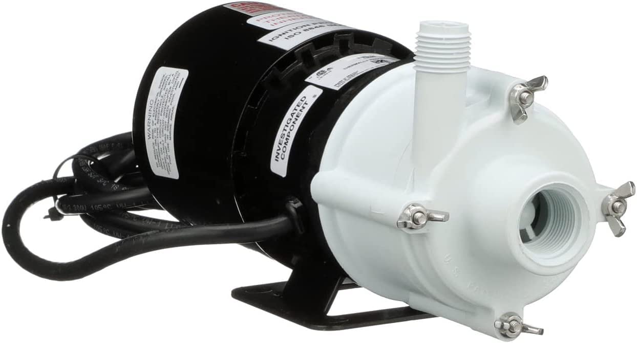 Little Giant 115 Volt, 1/12 HP, 750 GPH 3-MD-SC Semi-Corrosive Chemical Magnetic Drive Pump, 6-Foot Cord with Plug, Black/White, 581503