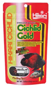 hikari 2-ounce cichlid gold floating pellets for pets, medium