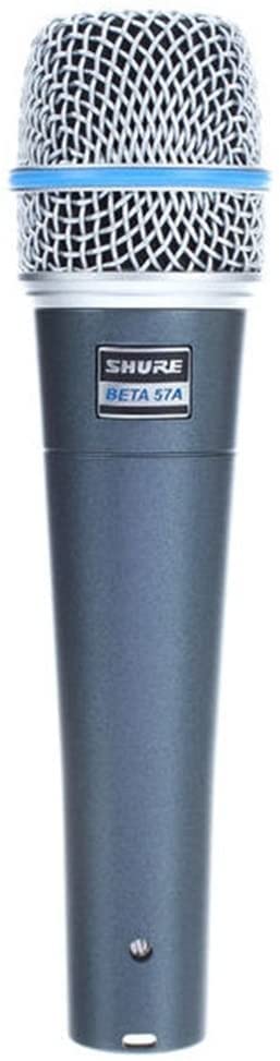 Shure BETA 57A Instrument Microphone - Supercardioid Dynamic Mic for Vocal and Instrumental Applications with High Output Neodymium Element, Durable Steel Mesh Grille and Shock Mount