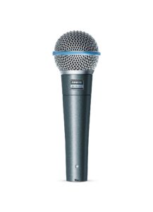 shure beta 58a vocal microphone - single element supercardioid dynamic mic for stage and studio, includes a25d adjustable stand adapter, 5/8” to 3/8” (euro) thread adapter and storage bag