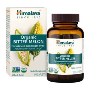 himalaya organic bitter melon for glucose metabolism, 660 mg, 60 caplets, 1 month supply