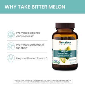 Himalaya Organic Bitter Melon for Glucose Metabolism, 660 mg, 60 Caplets, 1 Month Supply