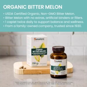 Himalaya Organic Bitter Melon for Glucose Metabolism, 660 mg, 60 Caplets, 1 Month Supply