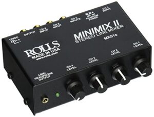 rolls mx51s mini mix 2 four-channel stereo line mixer black