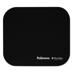 fellowes 5933901 mouse pad w/microban, nonskid base, 9 x 8, black (fel5933901), 8" x 9" x 0.1"