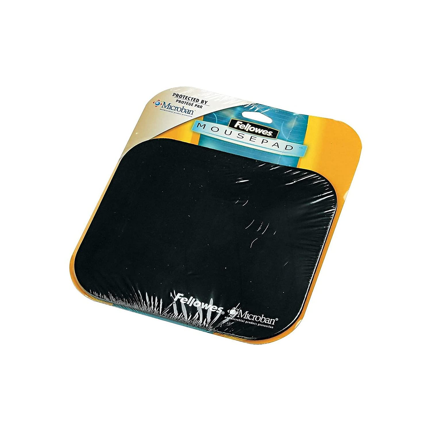 Fellowes 5933901 Mouse Pad w/Microban, Nonskid Base, 9 x 8, Black (FEL5933901), 8" x 9" x 0.1"