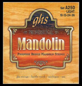 ghs strings a250 phosphor bronze mandolin strings, loop end, light (.010-.038)