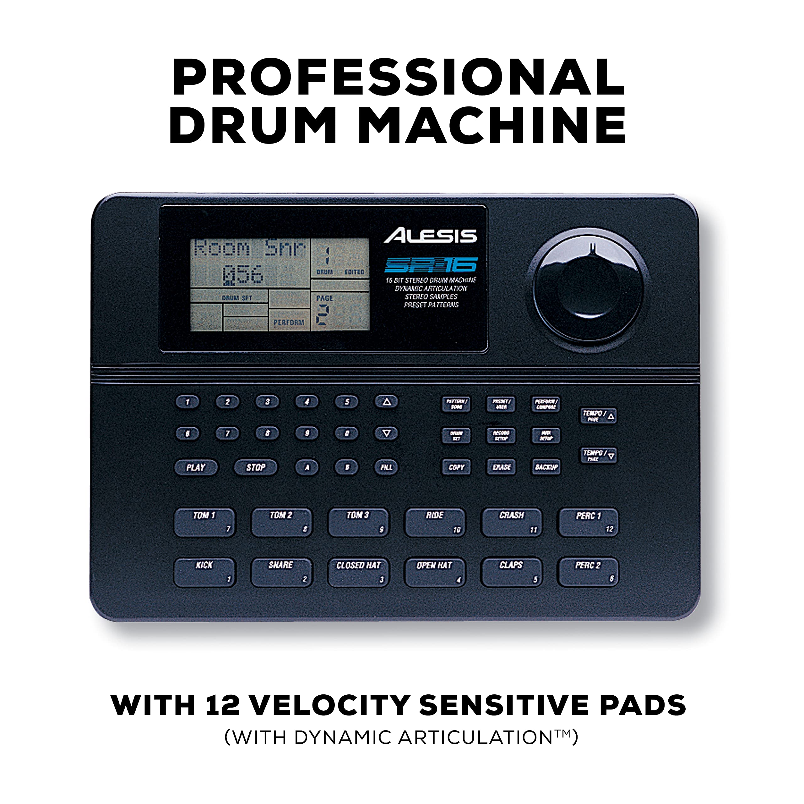 Alesis SR-16 - Studio-Grade Standalone Drum Machine With On-Board Sound Library, Performance Driven I/O and In-Built Effects