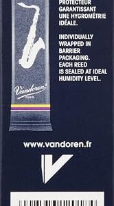 Vandoren SR2225 Tenor Sax Traditional Reeds Strength 2.5; Box of 5