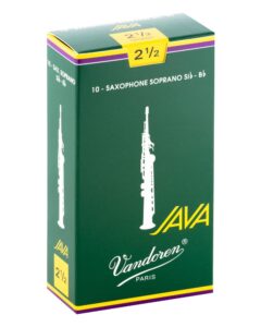 vandoren sr3025 soprano sax java reeds strength 2.5; box of 10