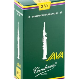 Vandoren SR3025 Soprano Sax JAVA Reeds Strength 2.5; Box of 10