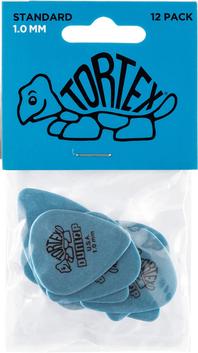 DUNLOP 1.0mm Blue Guitar Pick-12 Pack Tortex Standard (418P1.0)