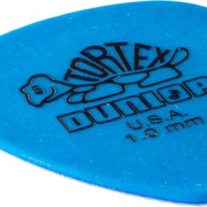 DUNLOP 1.0mm Blue Guitar Pick-12 Pack Tortex Standard (418P1.0)