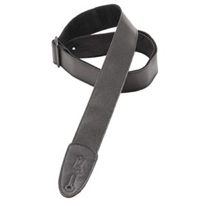 levy's leathers m7gp-blk 2" garment leather guitar strap, black