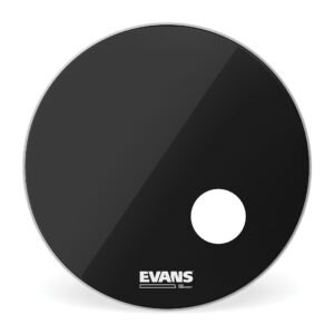 evans eq3 resonant black bass drum head, 22 inch