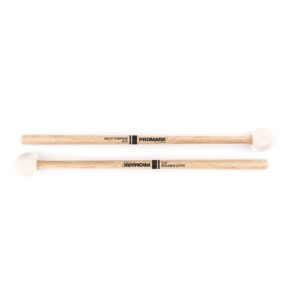 pro mark promark drum mallet - multi-purpose felt mallet - soft felt - for use with timpani, concert toms and cymbals - shira kashi oak handle for weight - gradual taper for quick motion - 1 pair