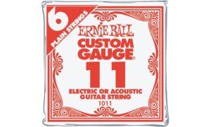 ernie ball nickel plain single guitar string .011 6-pack