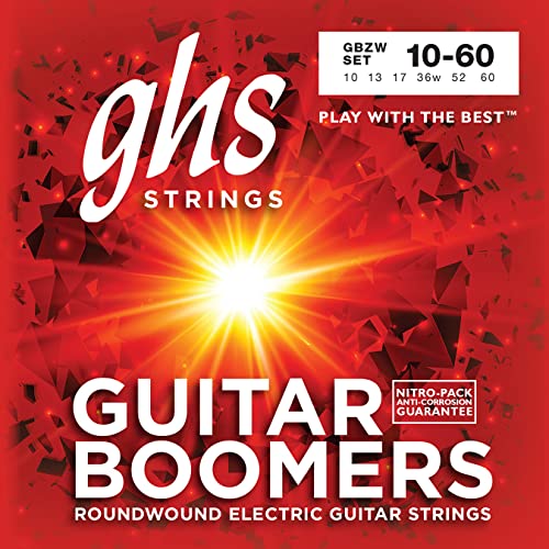 GHS Strings GBZW Boomers, Nickel-Plated Electric Guitar Strings, Heavyweight (.010-.060)