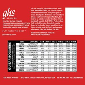 GHS Strings GBZW Boomers, Nickel-Plated Electric Guitar Strings, Heavyweight (.010-.060)