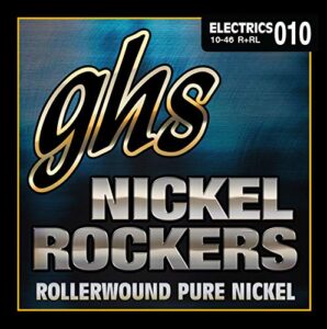 ghs strings r+rl nickel rockers, rollerwound pure nickel electric guitar strings, light (.010-.046)