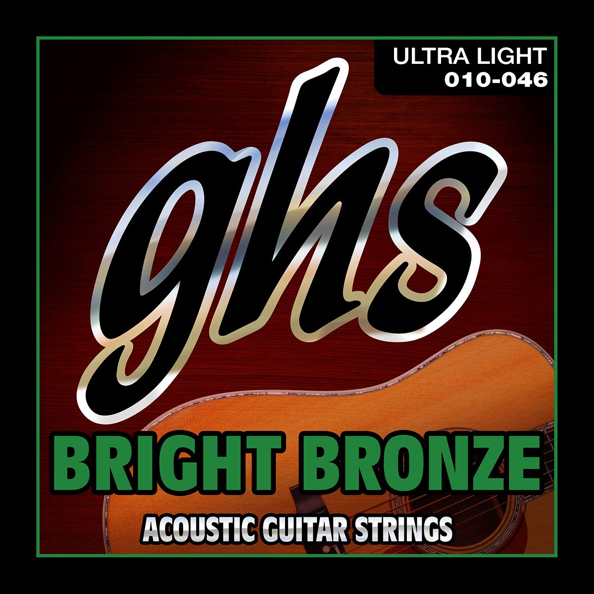 GHS Strings BB10U Bright Bronze, 80/20 Copper-Zinc Alloy, Acoustic Guitar Strings, Ultra Light (.010-.046)