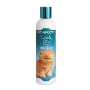 bio-groom kuddly kitty shampoo – tearless, gentle kitten shampoo, soap-free, cat bathing supplies, quick rinse, cat & kitten grooming supplies, cruelty-free, made in usa, cat shampoo – 8 fl oz 1-pack