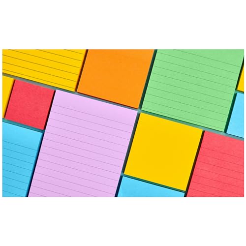 Post-it Super Sticky Notes, 4x4 in, 6 Pads, 2x the Sticking Power, Playful Primaries, Primary Colors (Red, Yellow, Green, Blue, Purple), Recyclable (6445-SSP)