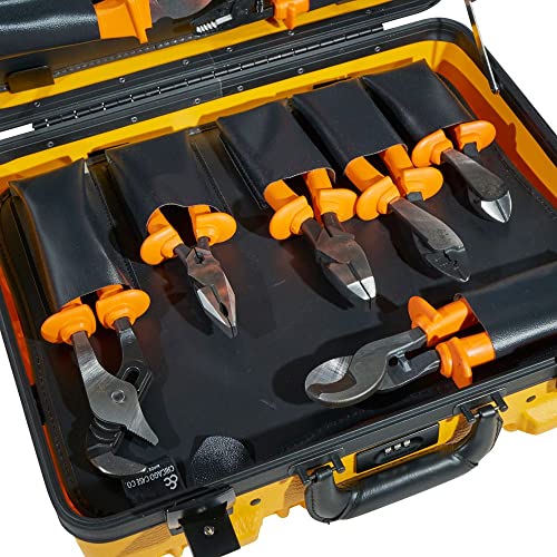 Klein Tools 33527 General Purpose Insulated Tool Kit, 1000-Volt Rated, Comes in Custom 3-Pallet Lockable Case, 22-Piece