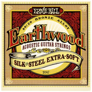 ernie ball earthwood silk and steel extra-soft acoustic guitar strings, 10-50 gauge (p02047)