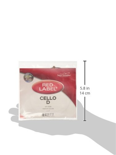 Super Sensitive Red Label 6127 Cello D String, 4/4, 1/2, 1/4, 1/8, 3/4, 4/4