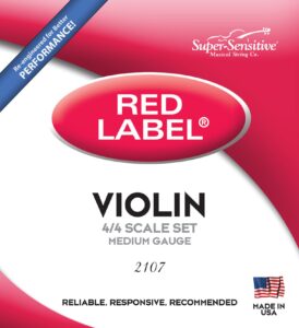 super sensitive super sensitive steelcore 4/4 violin strings: set