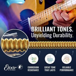 Elixir Strings, Electric Guitar Strings, Nickel Plated Steel with NANOWEB Coating, Longest-Lasting Bright Tone with Comfortable Feel, 6 String Set, Light 10-46